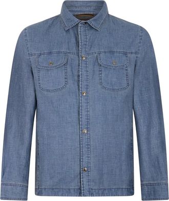 Moorer Homme, Chemises, Bleu, Taille: M Chemise en jean avec poches et boutons