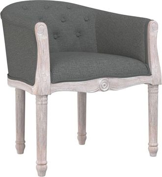 vidaXL Vidaxl - Chaise à manger Gris foncé Tissu