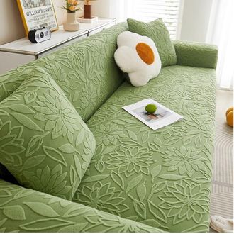 Generic Weicher Jacquard Samtsohbahbezug, Für Alle Jahreszeiten Universelle Elastischer Sofahusse 1 2 3 4 Sitzer Waschbarer Sofaschoner Rutschfester Staubdich