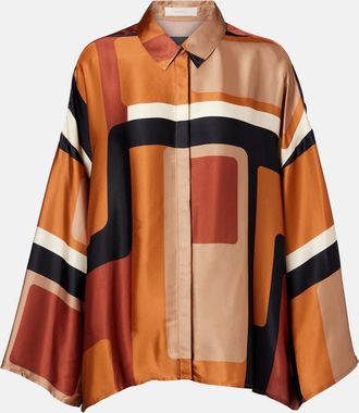 Faithfull The Brand Bedrucktes Hemd Cora aus Satin