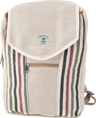 Guru Shop Ethno Hanf Rucksack Gestreift - Natur/multi, Unisex - Erwachsene, 40x30x20 cm