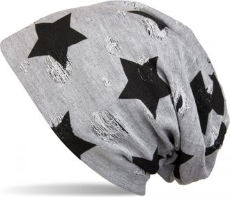 styleBREAKER M&uuml;tze Beanie mit Sterne & Punkte Muster