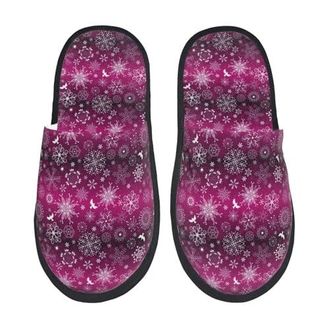 Generic Flocons De Neige Et No&euml;l Homme Femme Chaussons Antid&eacute;rapantes Slippers Confortable Chaussures De Maison Pour Ext&eacute;rieur Maison Hiver L