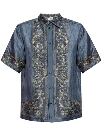 Etro chemise en soie - Bleu