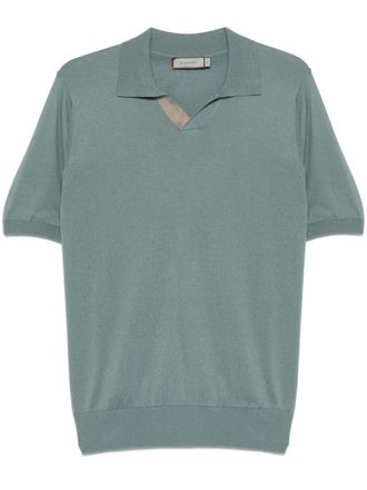 Canali T-Shirt mit Poloshirtkragen - Blau