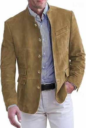 Generic Veste sportive et moderne pour homme - Blazer vintage d&eacute;contract&eacute; - Veste de mi-saison - Manteau court &eacute;l&eacute;gant - Veste bomber dhiver pour homme, kaki,