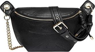 Generic Sac à bandoulière rétro en cuir pour femme, Noir, Taille unique