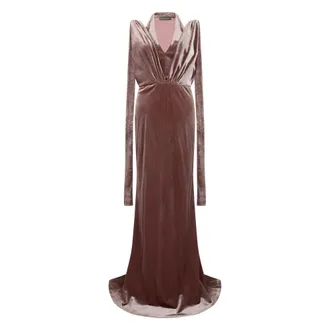 Alberta Ferretti Femme, Robes, Rose, Taille: 44 FR Robe Longue en Velours