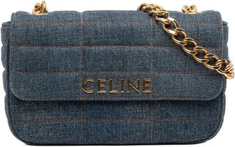Celine Hobo Bags - Matelasse Denim Monochrome Chain Shoulder Bag - Gr. unisize - in Blau - f&uuml;r Damen