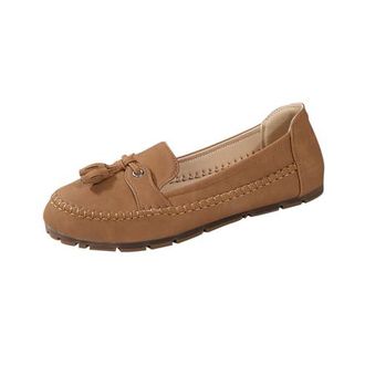 Generic Mocassins plats &agrave; enfiler pour femme - Couleur unie - L&eacute;gers - Antid&eacute;rapants - Confortables - Pour la marche, le travail et les loisirs, marron, 36.5 