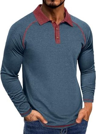 Generic Polo basique classique pour homme, coupe classique, v&ecirc;tement de travail d&eacute;contract&eacute;, chemise vintage, l&eacute;g&egrave;re et respirante, tunique de vacances, BU3.,