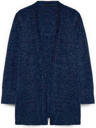 Fiorella Rubino Femme, Pulls, Bleu, Taille: 38 FR Long Chenille Cardigan