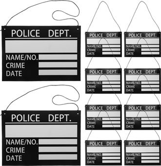 NUOBESTY 10 St&uuml;ck Gefangenen Namensschilder 29X20cm mit Umh&auml;ngeband Papier Foto Requisiten f&uuml;r Western Cosplay Party Fotokabinen und Rollenspiele