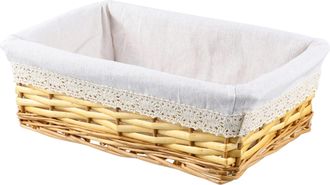 Hemoton Hemoton Rechteckiger Wicker Aufbewahrungskorb Bins Container Tischplatte Organisation Korb Gewebt Lagerkoffer Wicker Gewebt Baske