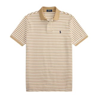 Ralph Lauren Individuell schmal geschnittener Polo-Shirt aus gestreiftem Mesh - - Tops - Herren - Beige - M