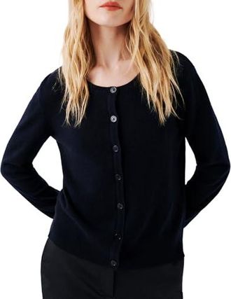 Caroll 242K-MCAROLINE Cachemire Cardigan, Marine, XS Femme