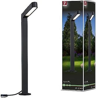 Paulmann 94547 Plug & Shine LED Au&szlig;enleuchte Plug & Shine Pollerleuchte Ito Vertikale Ausrichtung IP65 1x6 Watt Anthrazit Metall, Kunststoff 3000 K