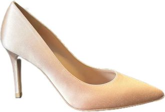 Gianvito Rossi Hohe Schuhe - Leather Pointed Toe Pumps - Gr. 37,5 (EU) - in Beige - f&uuml;r Damen