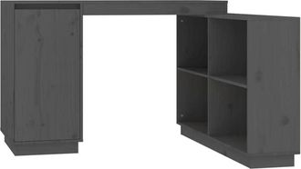 vidaXL Schreibtisch Grau 110x50x75 cm Massivholz Kiefer - Vidaxl