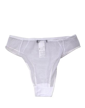 Dolce & Gabbana Womens White Sheer Silk Stretch High Brief Underwear Elastane Clothing