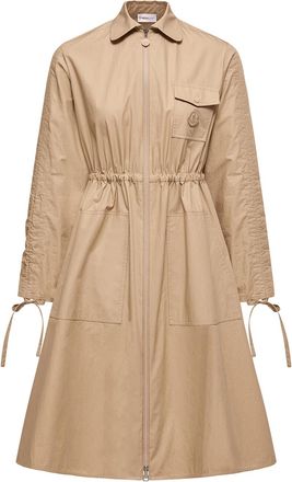 Moncler Moncler Cotton Poplin Shirt Dress, Women, Beige, Size: 40