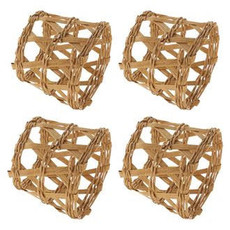 Hemobllo 4 St&uuml;ck Handgefertigte Hitzebest&auml;ndige Stroh Becherh&uuml;llen Leichte Glasbecher Schutzh&uuml;llen f&uuml;r Trinkbecher und Flaschen Tragbare Becherschutz Dekoratio