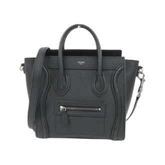 Celine Pre-owned Luggage Nano Shopper Calf Handbag - Femme - Pre-owned - Noir - Taille: ONE Size