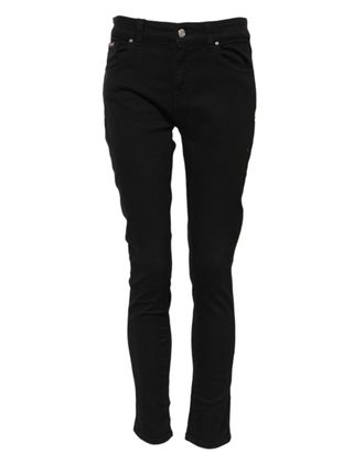 Dolce & Gabbana Womens Black Cotton Skinny Mid Waist Denim Jeans Elastane Clothing