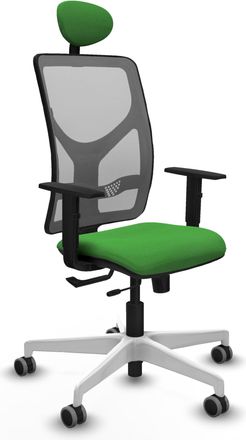 Piqueras y Crespo Schreibtischstuhl mit Gummir&auml;dern, mit 1D-Armen, h&ouml;henverstellbare Lendenwirbelst&uuml;tze und festes Kopfteil, ausgestattet mit Syncro/Traslack und Schnei