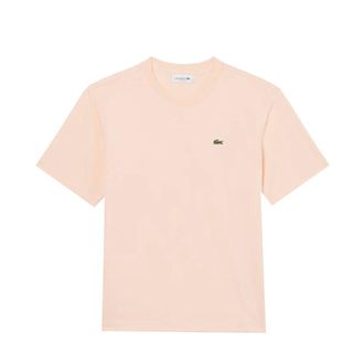 Lacoste Femme, Tops, Rose, Taille: 40 FR T-shirt en coton doux coupe d&eacute;contract&eacute;e