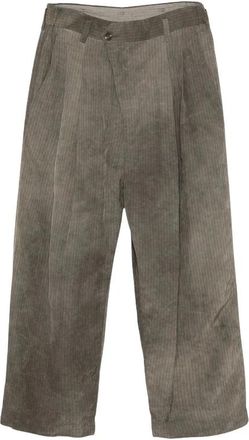 Ziggy Chen Homme, Pantalons, Gris, Taille: M Drop Crotch Pleated Pantalons