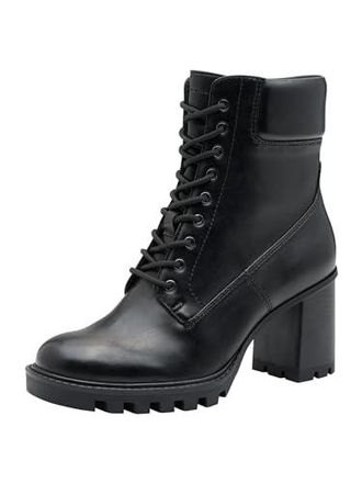 Tamaris Femme Damen Lace Boot Heel 1-25132-45 Bottine, Noir Mat, 38 EU