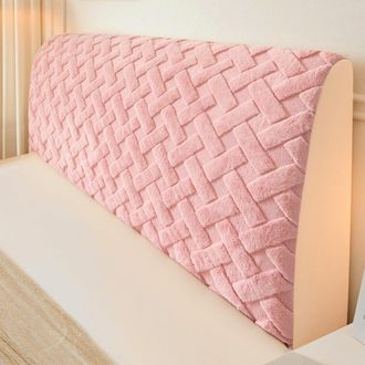 Generic Dicker Pl&uuml;sch Bettkopfteil Bezug Voll Kopfteil Bezug Ultraweicher Staubschutz Kopfteilbezug Gepolsterter Bezug Schlafzimmerdeko Rosa Volle L&auml;nge: 120 