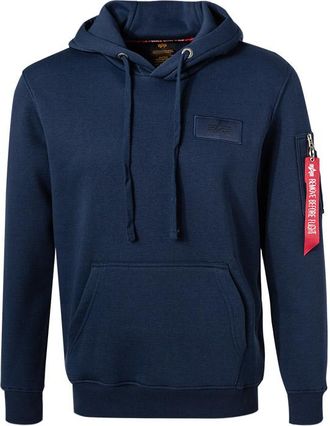 Alpha Industries Herren Hoodie blau unifarben