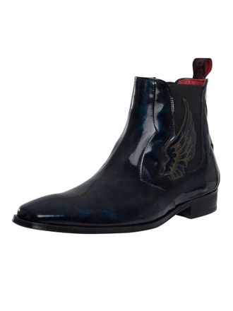 Jeffery West Chelsea Boots Wings Aus Leder, Blau