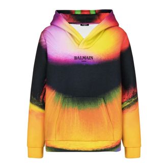 Balmain Homme, Sweatshirts et sweats &agrave; capuche, Multicolore, Taille: XS Sweat &agrave; capuche en n&eacute;opr&egrave;ne avec imprim&eacute; Ibby Njoya