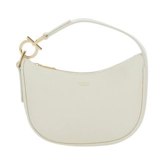 Ferragamo Femme, Sacs, Blanc, Taille: ONE Size Sac &agrave; main avec anse sup&eacute;rieure et Gancini