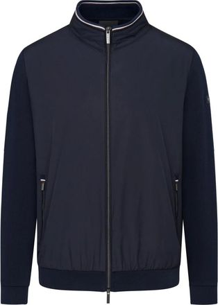 Bugatti Homme, Sweatshirts et sweats &agrave; capuche, Bleu, Taille: 2XL Veste &agrave; textures combin&eacute;es avec fermeture &eacute;clair &agrave; double sens