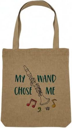 Fabulous Sac Shopping Tote Bag Aspect Lin - My Wand Chose Me Music Musician Instrument - Sac de Courses Toile Epaisse 360g Beige Naturel Cabas Port&eacute; Epaule Sol