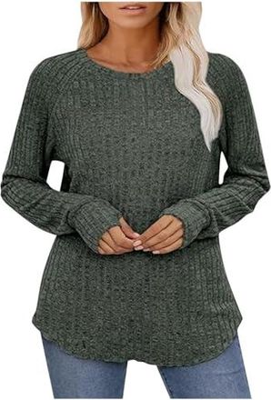 Generic sous Pull Femme Haut Thermique Femme sous Pull Thermique Femme Doux Glamour Haut Thermique Col Rond &Eacute;pais Multicolore Tricot Chaud Manches Longues Aut