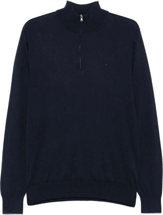 Hackett Pull &agrave; col roul&eacute; en maille - Homme - Pulls - Bleu - Taille: XL
