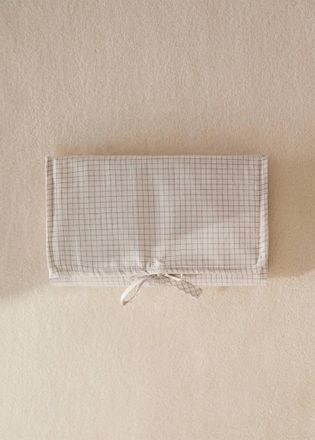 Mango Matelas &agrave; langer portable en coton avec motif &agrave; carreaux marron moyen - Home - Taille unique - MANGO HOME