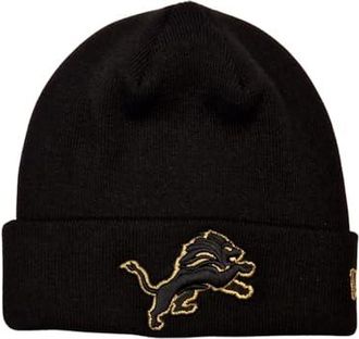 New Era Detroit Lions NFL Metallic Logo Cuff Knit Noir Or Bonnet