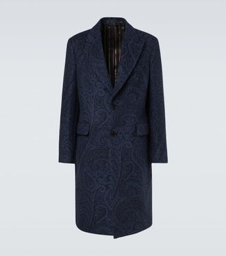 Etro Manteau en jacquard de laine et cachemire