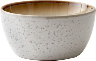 Bitz Schüssel, Schale, Müslischale, Snackschale aus Steingut, 14 cm im Durchmesser, Creme/Creme