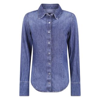 7 For All Mankind Femme, Blouses et Chemises, Bleu, Taille: 38 FR Chemises
