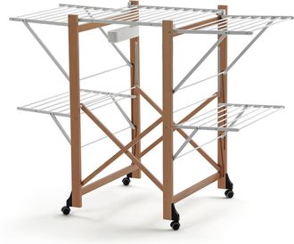 Arredamenti Italia Wäscheständer ALIANTE, Holz - Klappbar - Ausziehbar 25 mt Leine - Farbe: Kirsche Holz AR-It il Cuore del Legno