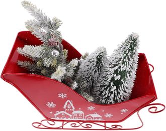 NUOBESTY Schlittenf&ouml;rmige Weihnachts Tischdekoration aus Eisen PVC Mittelgro&szlig; Langlebiges Schlittendekor f&uuml;r Weihnachtsfeier und Festgestaltung