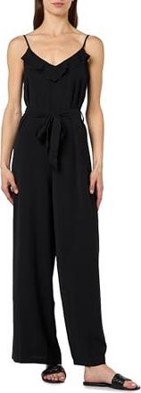 Only Combinaison &eacute;l&eacute;gante pour femme - Ceinture - Volants - Bretelles fines, Noir-3, M