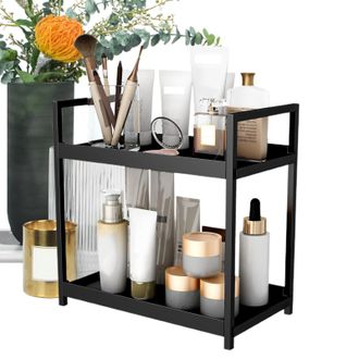 Generico Schreibtischregal mit 2 Ebenen: K&uuml;chenaufbewahrungsorganisator, kleines freistehendes, Schreibtischst&auml;nder f&uuml;r Badezimmer, Ausstellungsregal f&uuml;r die K